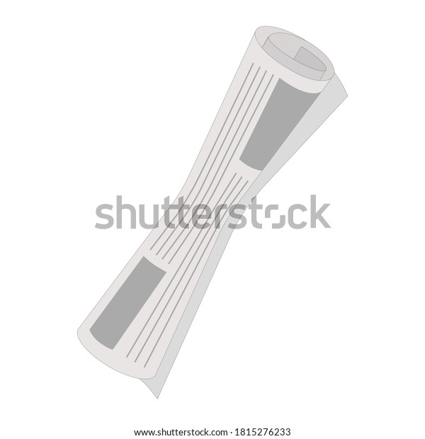 Rolled Newspaper Isolated On White Background Stock Vector (Royalty ...