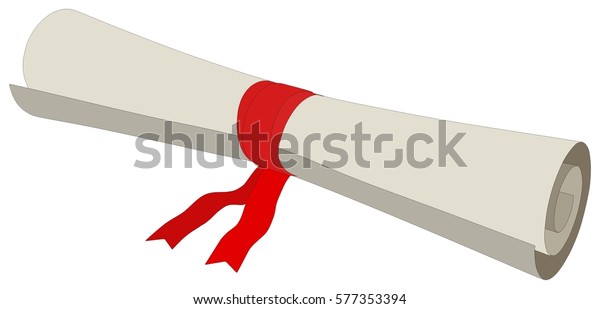 Rolled Passed Certificate Degree University College Stock Vector ...