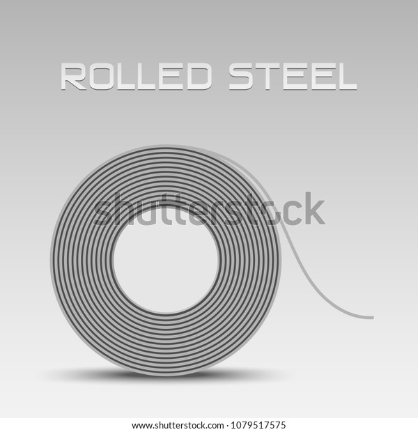 Rolled Steel Straps Steel Coil Side Stock Vector (Royalty Free) 1079517575