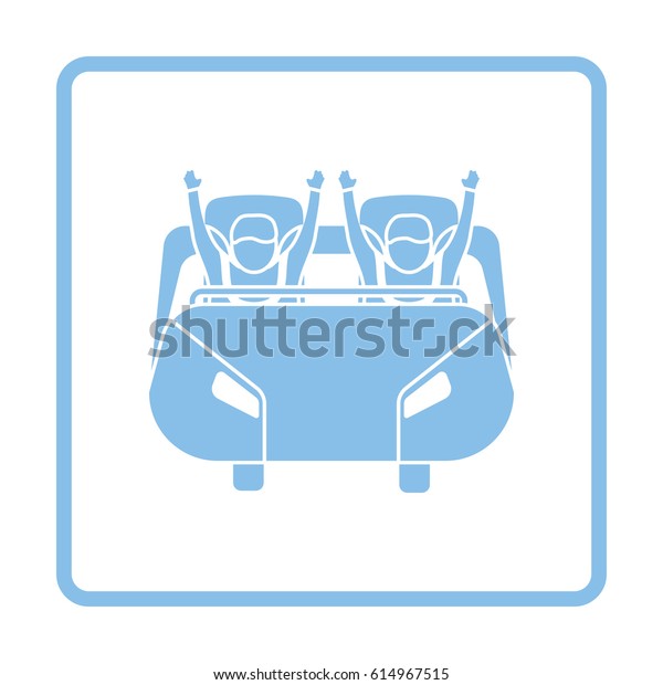 Roller Coaster Cart Icon Blue Frame Stock Vector (Royalty Free ...