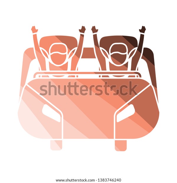 Roller Coaster Cart Icon Flat Color Stock Vector (Royalty Free ...