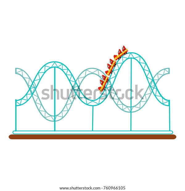 Roller Coaster Rollercoaster Ride Amusement Park Stock Vector (Royalty ...