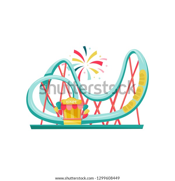 Roller Coaster Small Ticket Booth Extreme Stock Vector (Royalty Free ...
