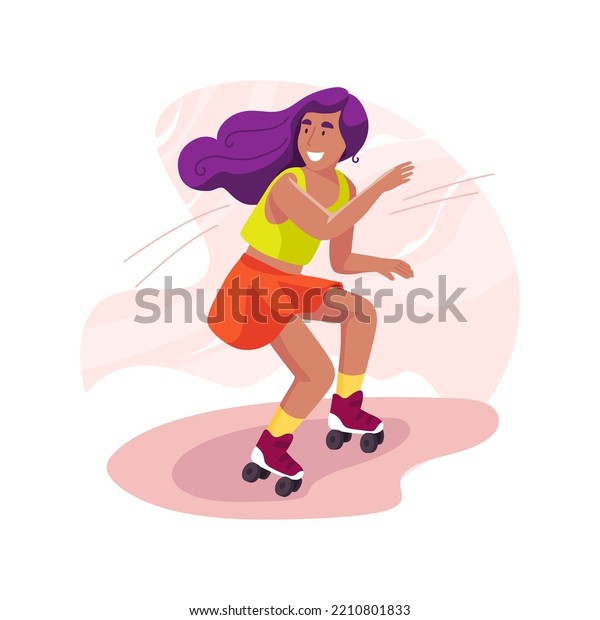 Roller Skating Isolated Cartoon Vector Illustration Stock Vector ...