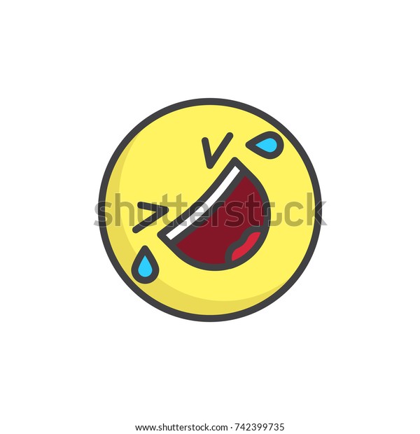 Rolling On Floor Laughing Emoticon Filled Stock Vector (Royalty Free ...