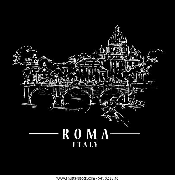 Roma Sketch Hand Drawn Vector Illustration Stock Vector (Royalty Free ...