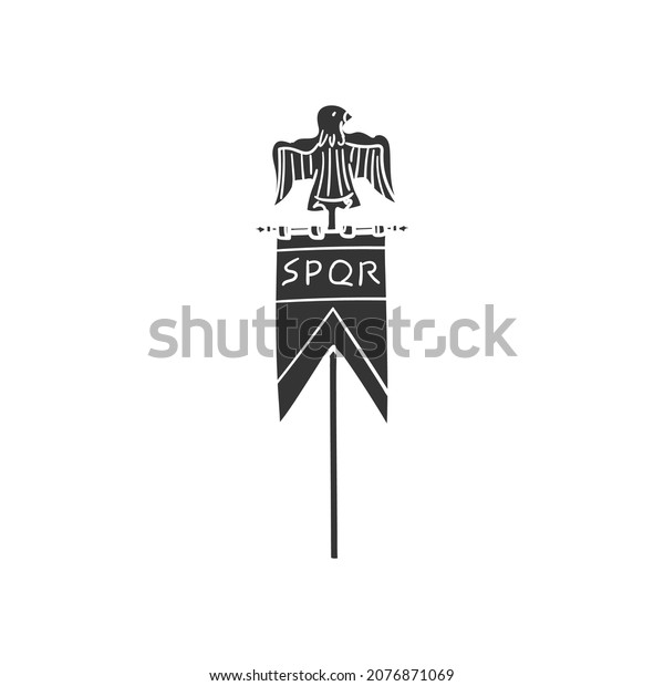 Roman Banner Icon Silhouette Illustration Ancient Stock Vector (Royalty ...
