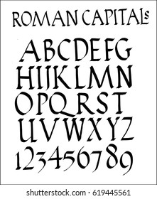 Roman Capitals Font Stock Vector (Royalty Free) 619445561 | Shutterstock