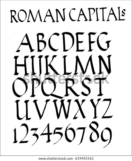 Roman Capitals Font 스톡 벡터(로열티 프리) 619445561