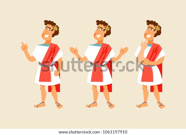 Roman Cartoon Character Different Gestures Vector: เวกเตอร์สต็อก (ปลอด ...
