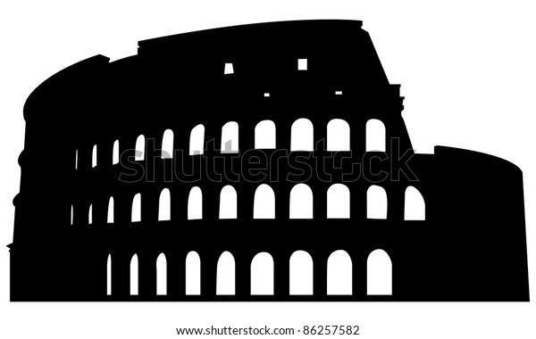 Roman Coliseum Ruins Landmark Silhouette Elegant Stok Vektör (Telifsiz ... Roman Coliseum Ruins Landmark Silhouette Elegant Stok Vektör (Telifsiz ...