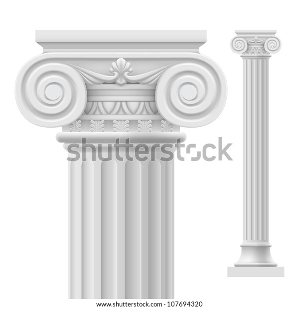 Roman Column Illustration On White Background Stock Vector (Royalty ...