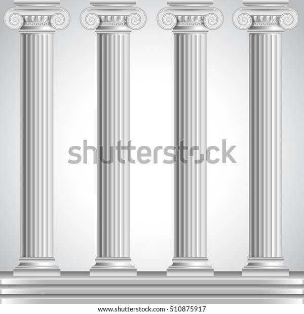 Roman Columns Isolated On White Background Stock Vector (Royalty Free ...