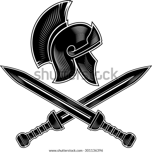Roman Crest Calligraphic Style Stock Vector (Royalty Free) 301136396 ...