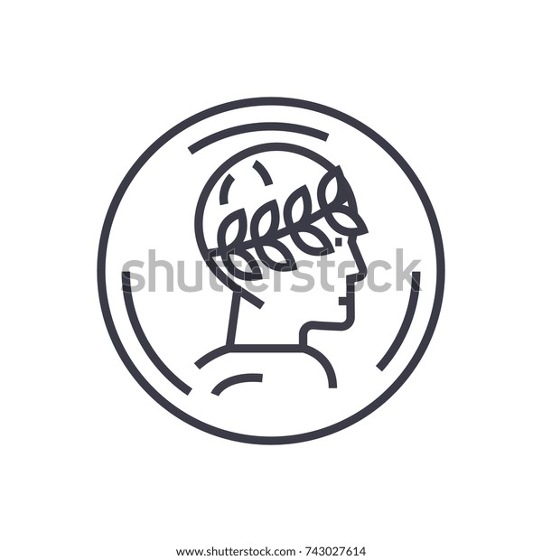 Roman Emperor Profile Concept Vector Thin Stock Vector (Royalty Free ...