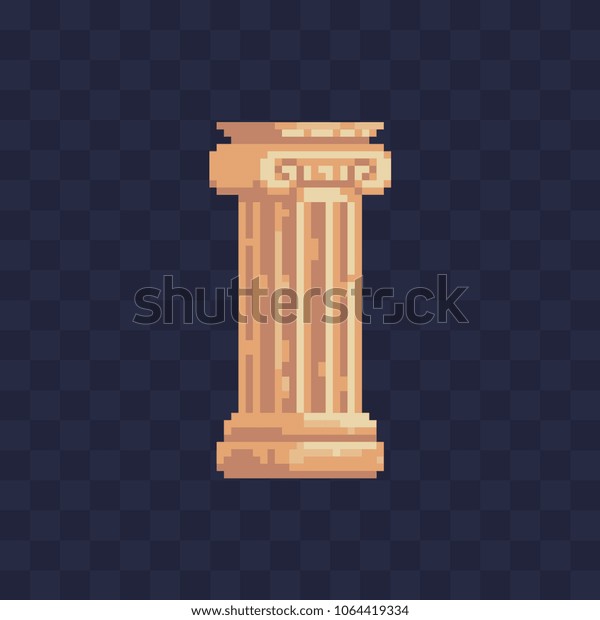 Roman Greek Column Pixel Art Icon Stock Vector (Royalty Free) 1064419334