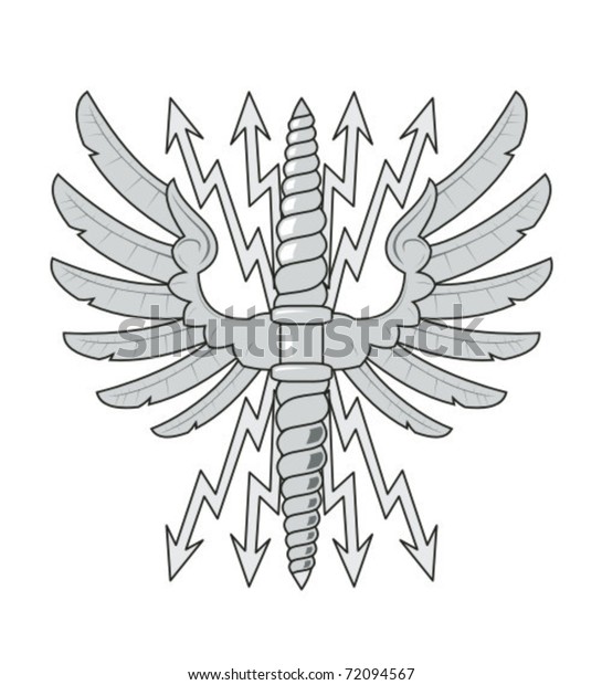 Roman Jupiter Thunderbolt Vector Stock Vector (Royalty Free) 72094567