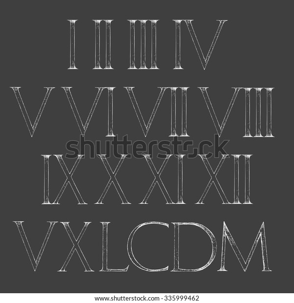 Roman numbers set. Modern Roman Classic number with a Method of ...