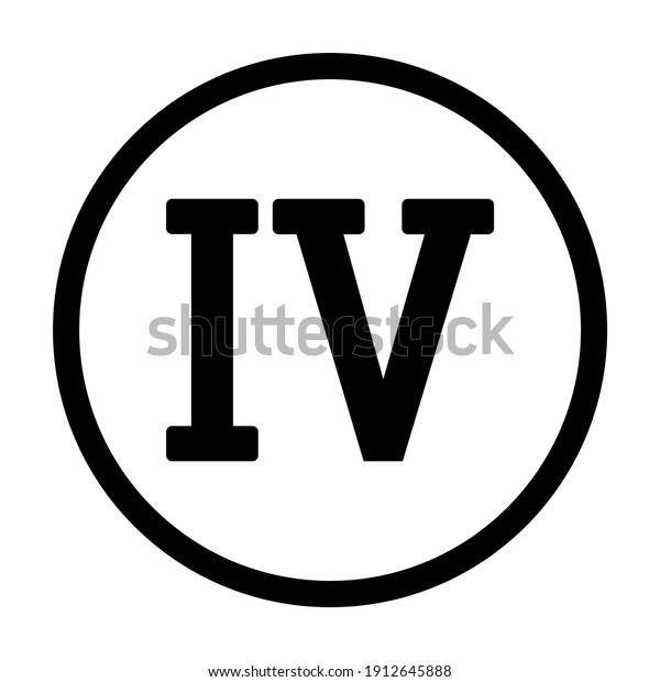 Roman Numeral Four Button On White Stock Vector (Royalty Free ...