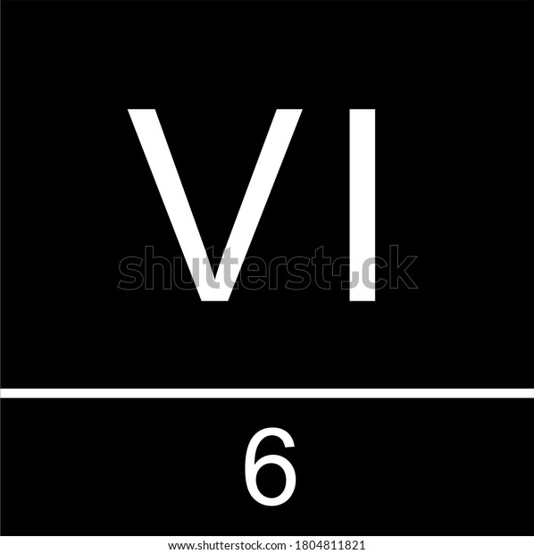 Roman Numeral Symbol Six Roman Numeric Stock Vector (Royalty Free ...