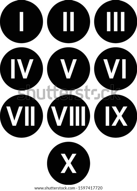 Roman Numerals Black Circle Transparentvector Illustration 스톡 벡터(로열티 프리 ...