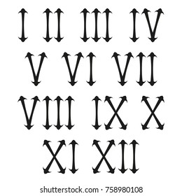 Roman Numerals Black Numbers On White Stock Vector (Royalty Free ...