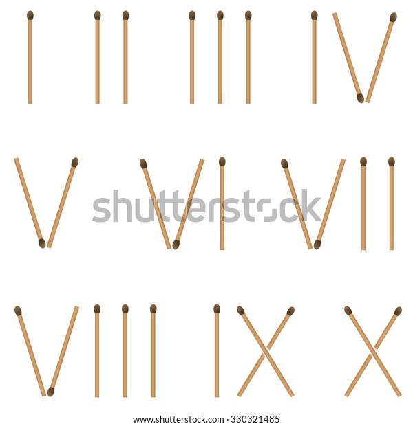 Roman Numerals Created By Matches Retro Stock Vector (Royalty Free ...