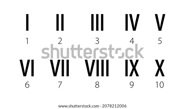 Roman Numerals Modern Style Vector Typography Stock Vector (Royalty ...