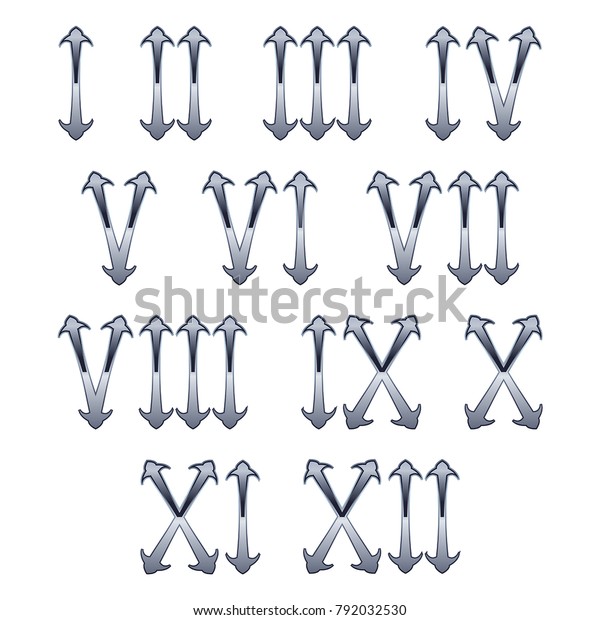 Roman Numerals On White Background Retro Stock Vector (Royalty Free ...