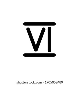 número romano seis vector de iconos: vector de stock (libre de regalías ...