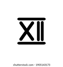 Roman Numerals Twelve Icon Vector Stock Vector (Royalty Free ...