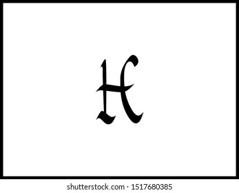 Roman Rustic Calligraphy Font Capitals H Stock Vector (Royalty Free ...