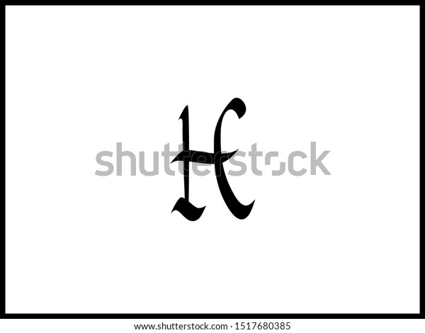 Roman Rustic Calligraphy Font Capitals H Stock Vector (Royalty Free ...