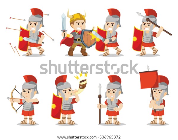 Roman Soldier Set Illustration Design Stock Vector (Royalty Free) 506965372