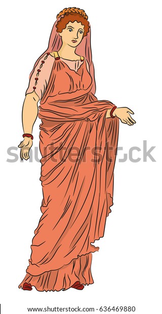 Roman Woman Vector : image vectorielle de stock (libre de droits) 636469880