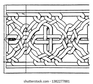 Romanesque Interlacement Band Oriental Pattern Exhibits Stock Vector ...