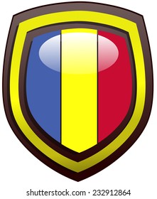 Romania Flag On Shield Vector Illustration Stock Vector (Royalty Free ...
