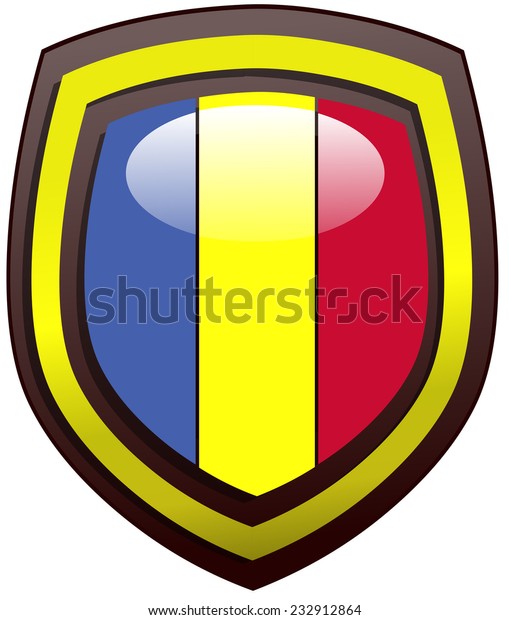 Romania Flag On Shield Vector Illustration Stock Vector (Royalty Free ...