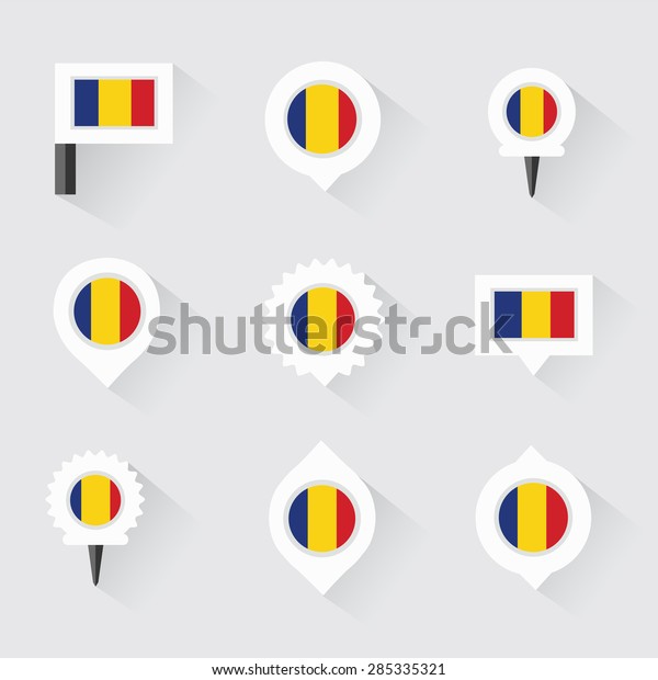 Romania Flag Pins Infographic Map Design Stock Vector (Royalty Free ...