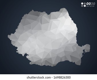 Romania Map Grey Polygon Red Triangle Stock Vector (Royalty Free ...