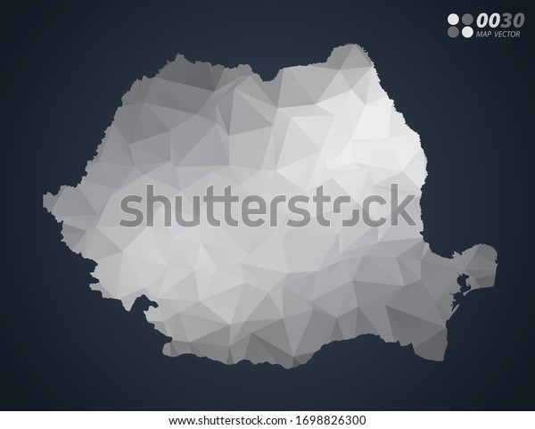 Romania Map Grey Polygon Red Triangle Stock Vector (Royalty Free ...
