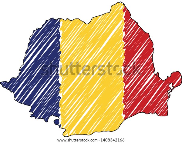 Romania Map Hand Drawn Sketch Vector Stock Vector (Royalty Free ...