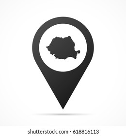 Romania Map On Location Pin Map Stock Vector (Royalty Free) 618816113 ...