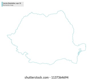 Romania Map Vector Line Illustration On Stock Vector (Royalty Free ...