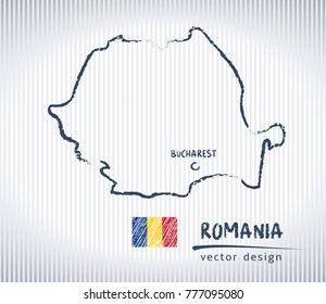 Romania National Vector Drawing Map On Stock Vector (Royalty Free ...