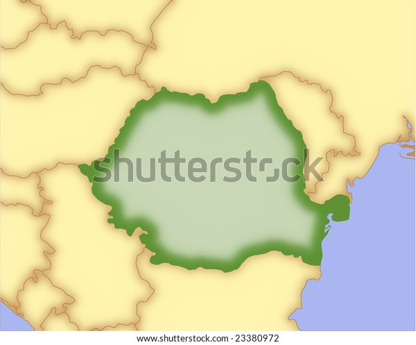 Romania Vector Map Borders Surrounding Countries: vector de stock ...