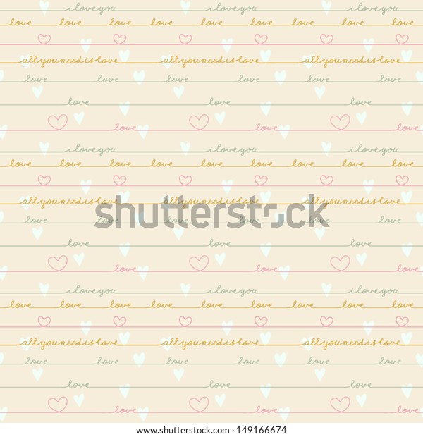 Romantic Calligraphy Wallpaper Cute Text Background Stock Vector ...