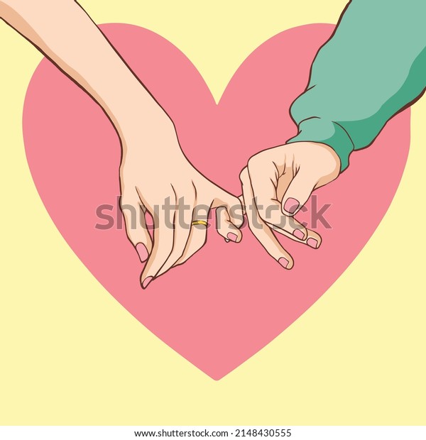 Romantic Couple Hand Vector Illustration Stock Vector (Royalty Free ...