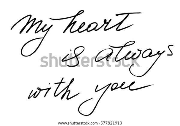 Romantic Love Phrase Handwriting Text Calligraphy: เวกเตอร์สต็อก (ปลอด ...