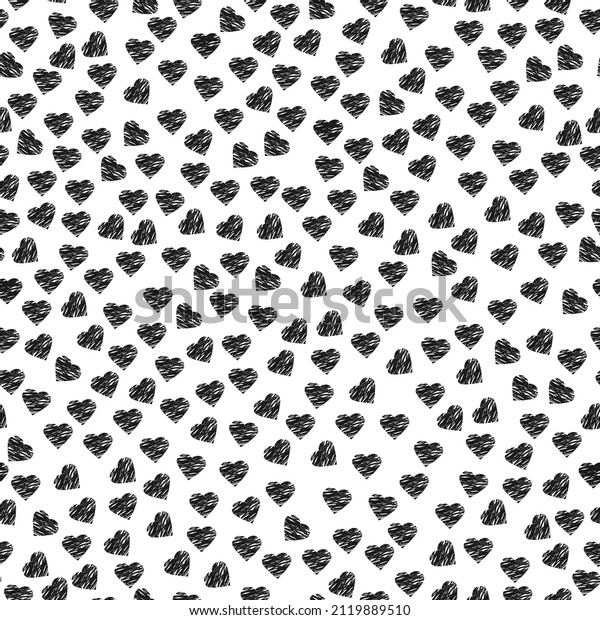 Romantic Pattern Vector Hearts Line Art Stock Vector (Royalty Free ...